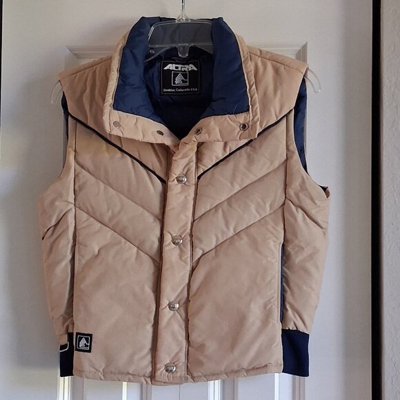 Altra | Jackets & Coats | Altra Tan Down Puffer Ski Vest Unisex Size S ...